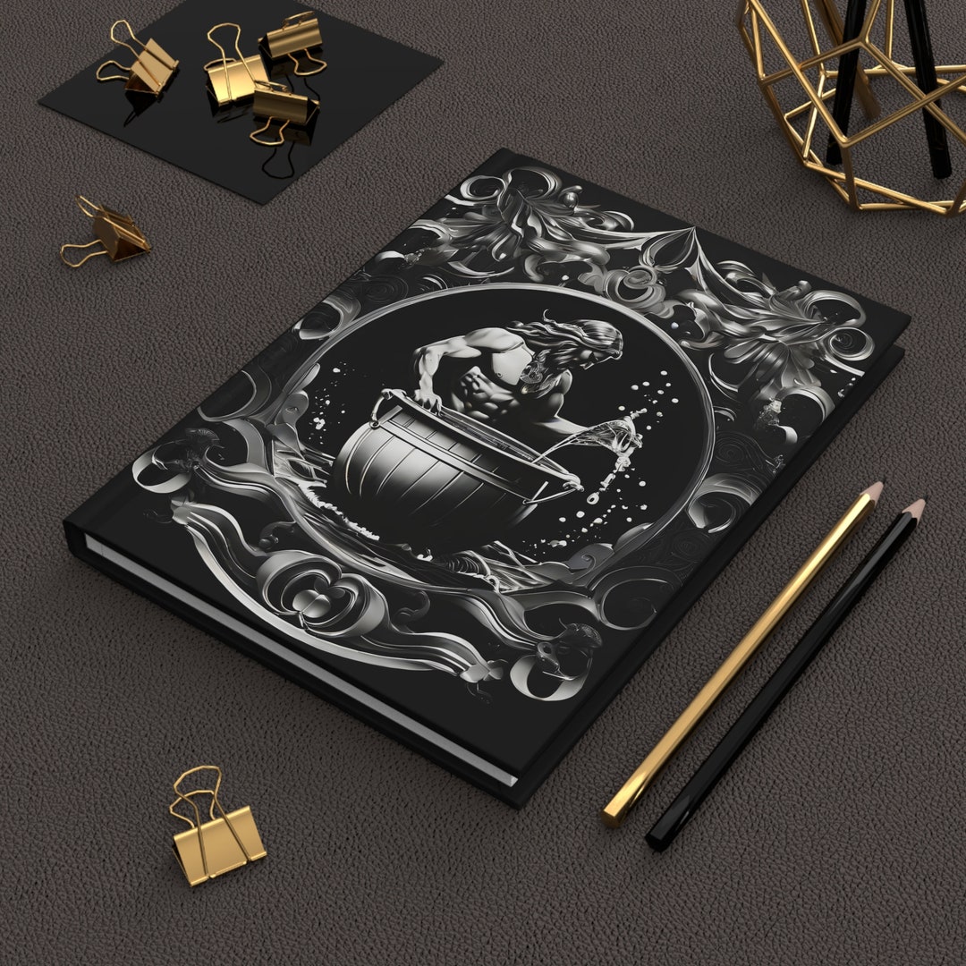 Star Sign Aquarius, Notebook Hardcover, Lined - Etsy