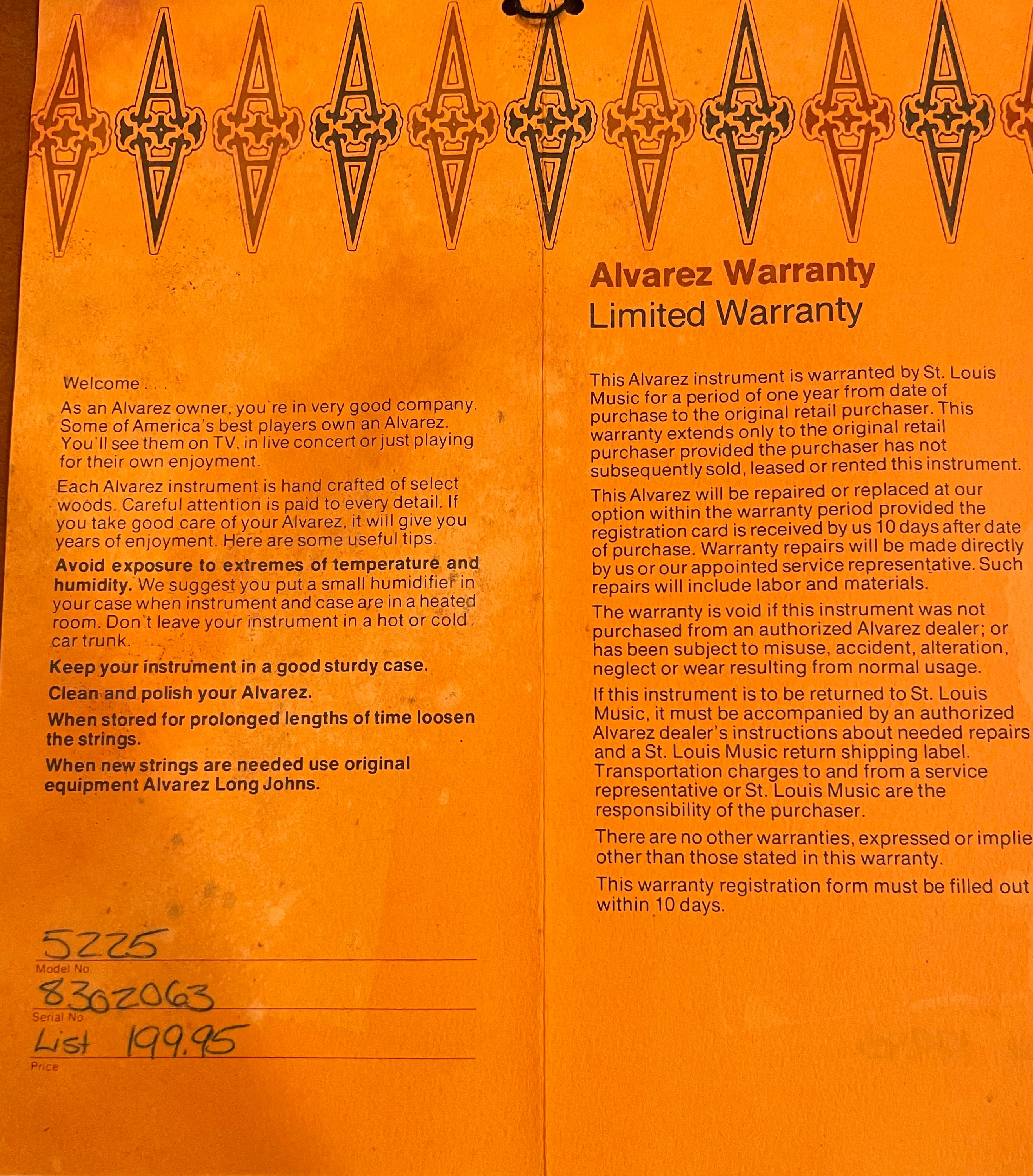 Vintage Alvarez Regent #5225 Acoustic Guitar 83 - Etsy