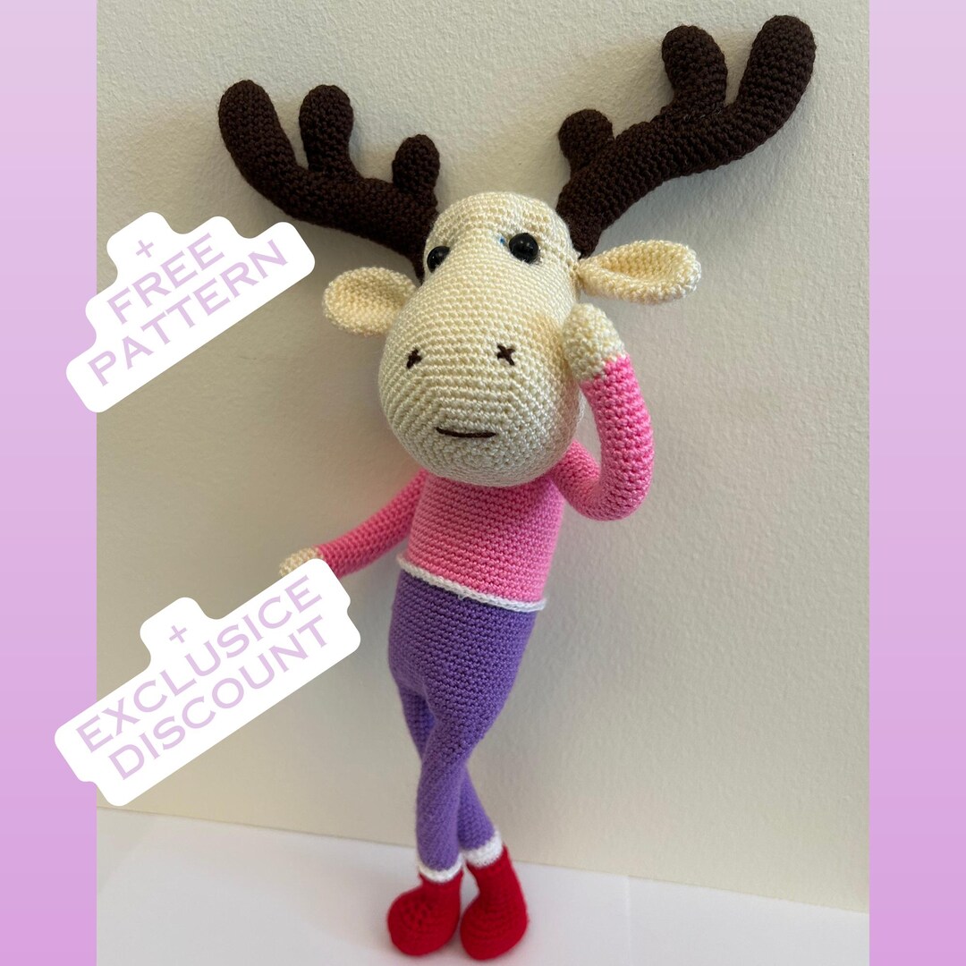 Crochet Moose Pattern + FREE PATTERN | Animal Crochet Pattern ...