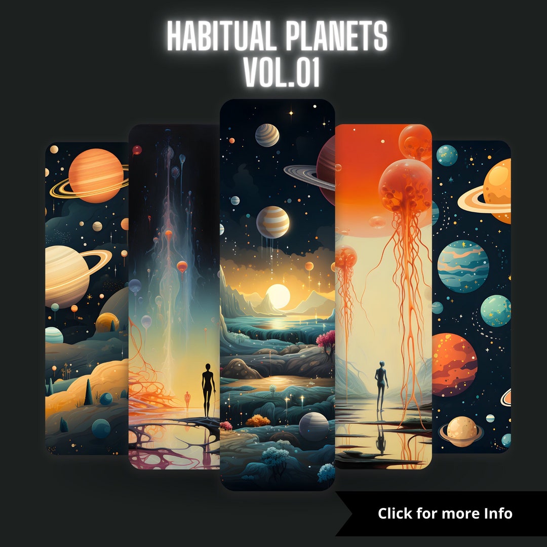 Habitual Planets Printable Bookmark Set | 5 Ultra-quality PDF Digital ...