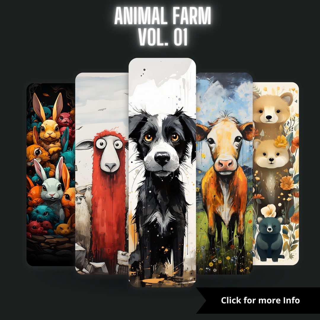 5 Excellent Quality Animal Farm Bookmark Sheets | DIY | Gift for Books ...