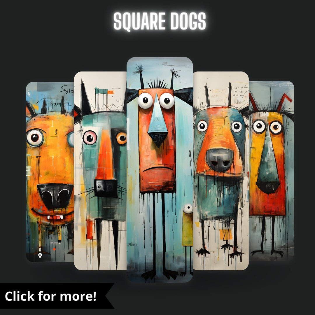 Square Dogs 5 Unique Bookmark Sheet Custom Bookmark PNG Smut Bookmark ...