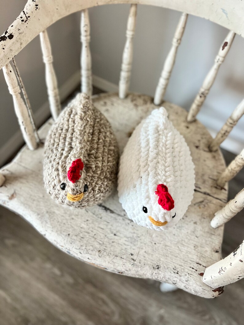 Crochet Jumbo Chicken | Amigurumi Chicken | Chicken Plushie | 7 Inch ...