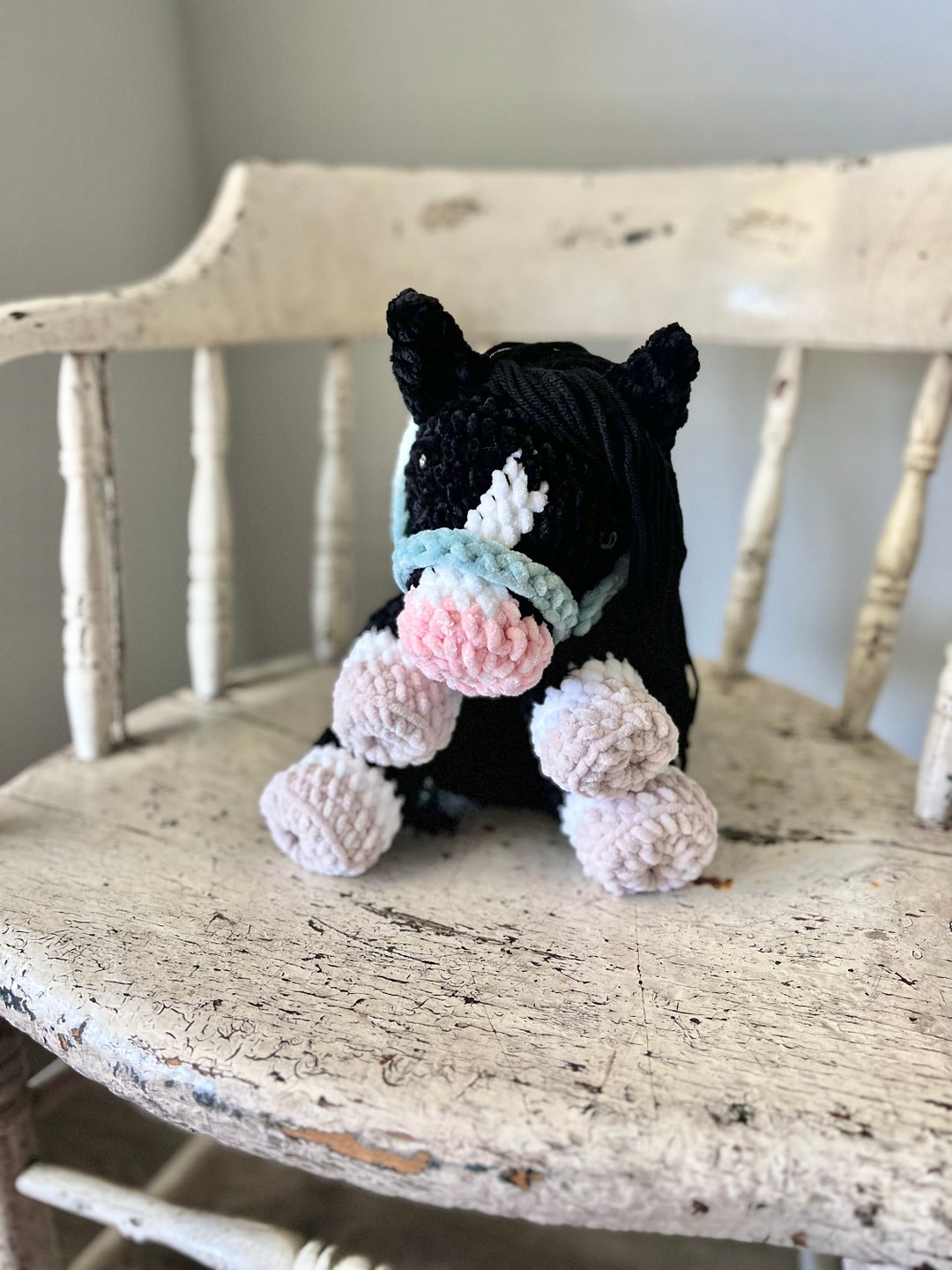 READY TO SHIP!!! Crochet Black Velvet Horse| Amigurumi Horse| Pony ...