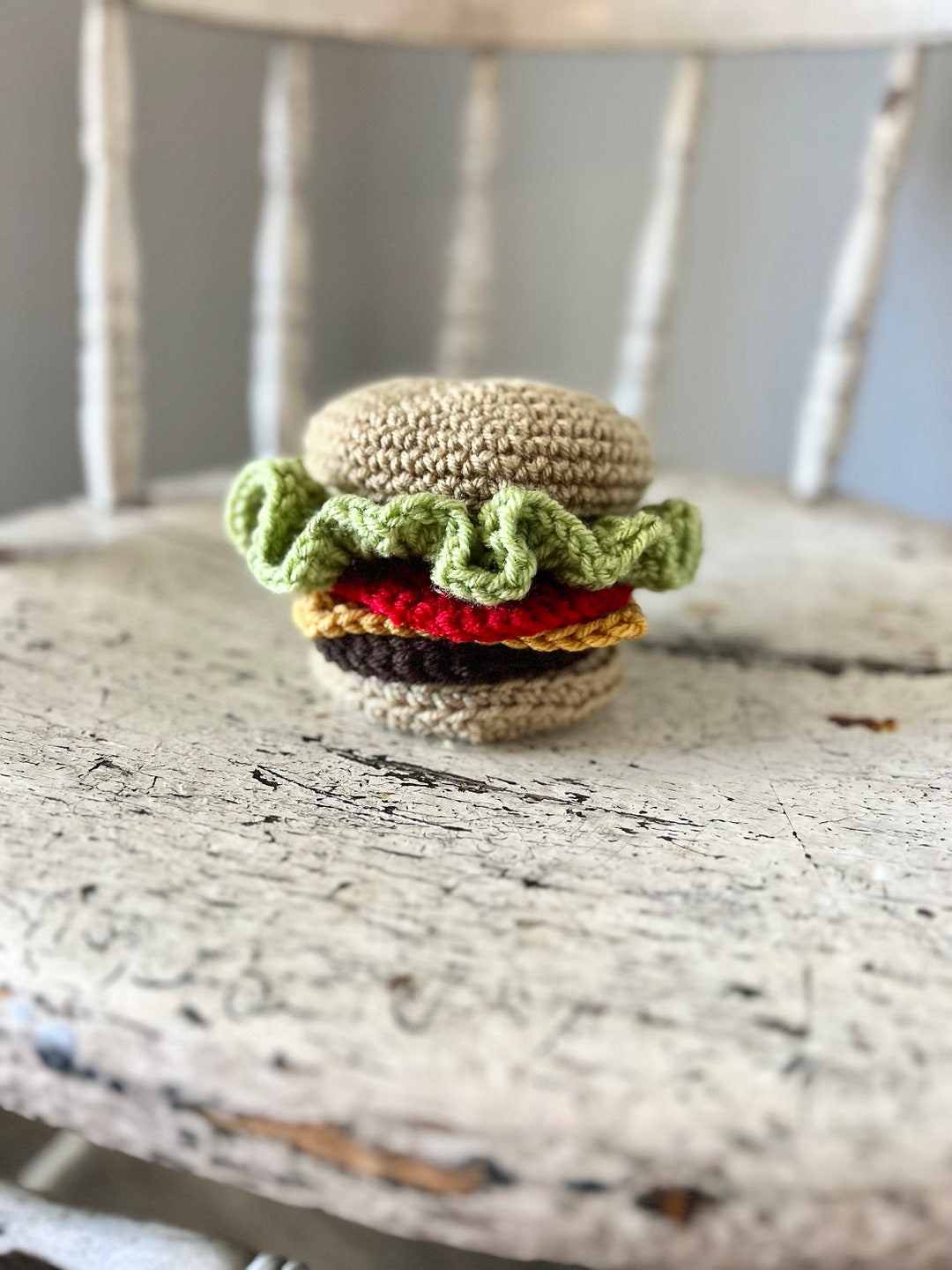 READY TO SHIP!!! Crochet Burger Playset | Amigurumi Cheeseburger ...