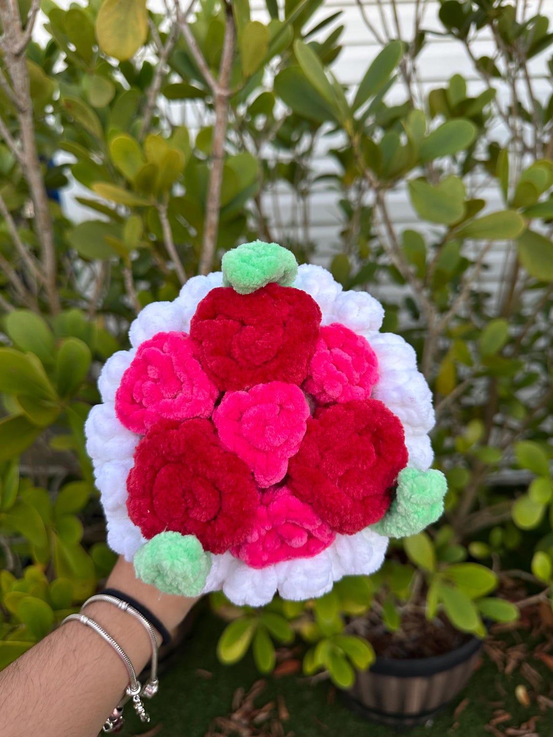 Pink Flower Bouquet, Crochet, Handmade, Flower, Pink - Etsy