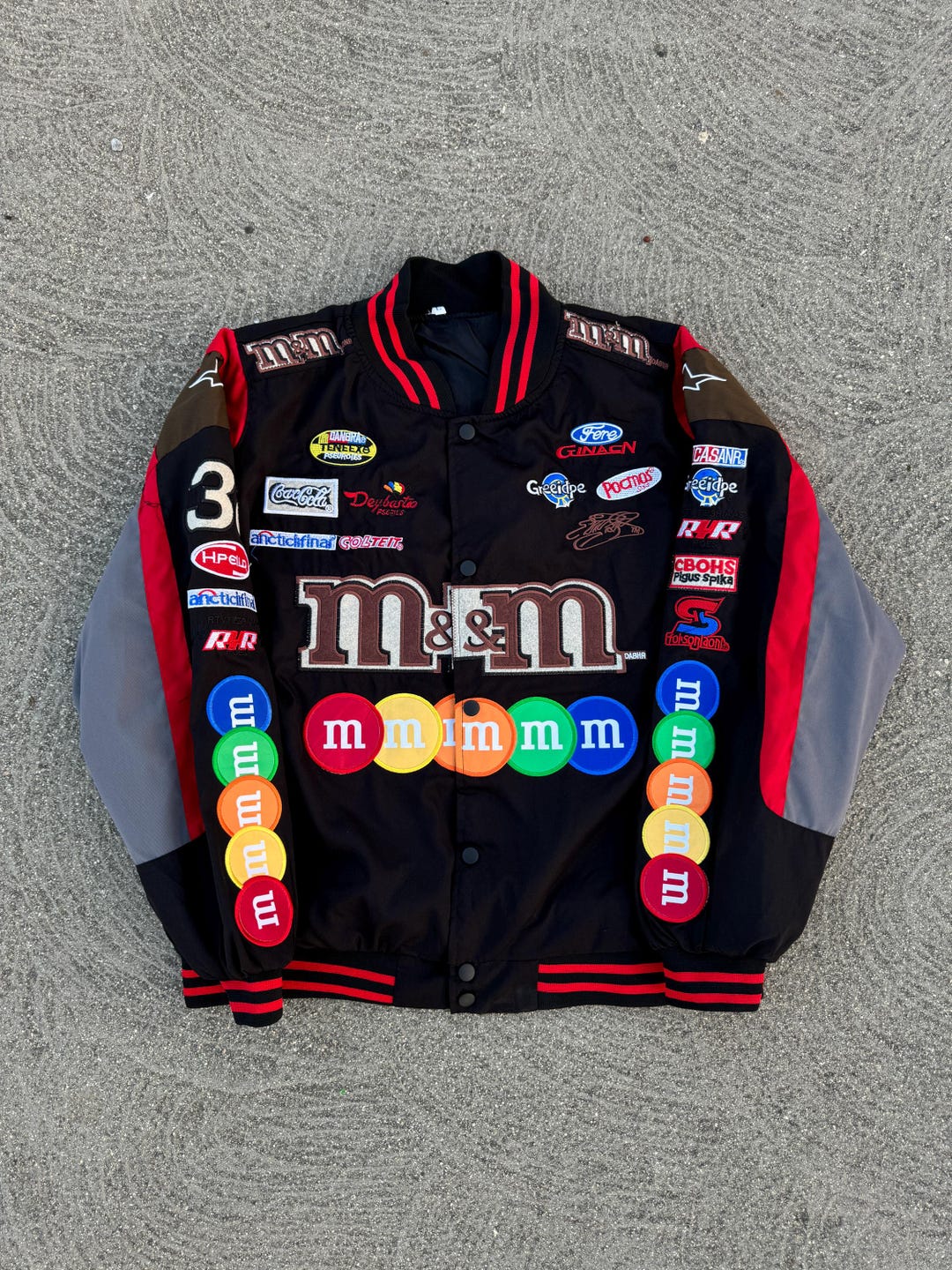 Adult F1 Vintage Racing M&M Jacket Embroidered Cotton Padded M and ...