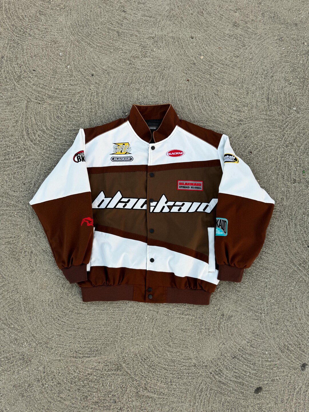 Adult F1 Vintage Racing Brown Blackaid Jacket Embroidered Cotton Padded ...