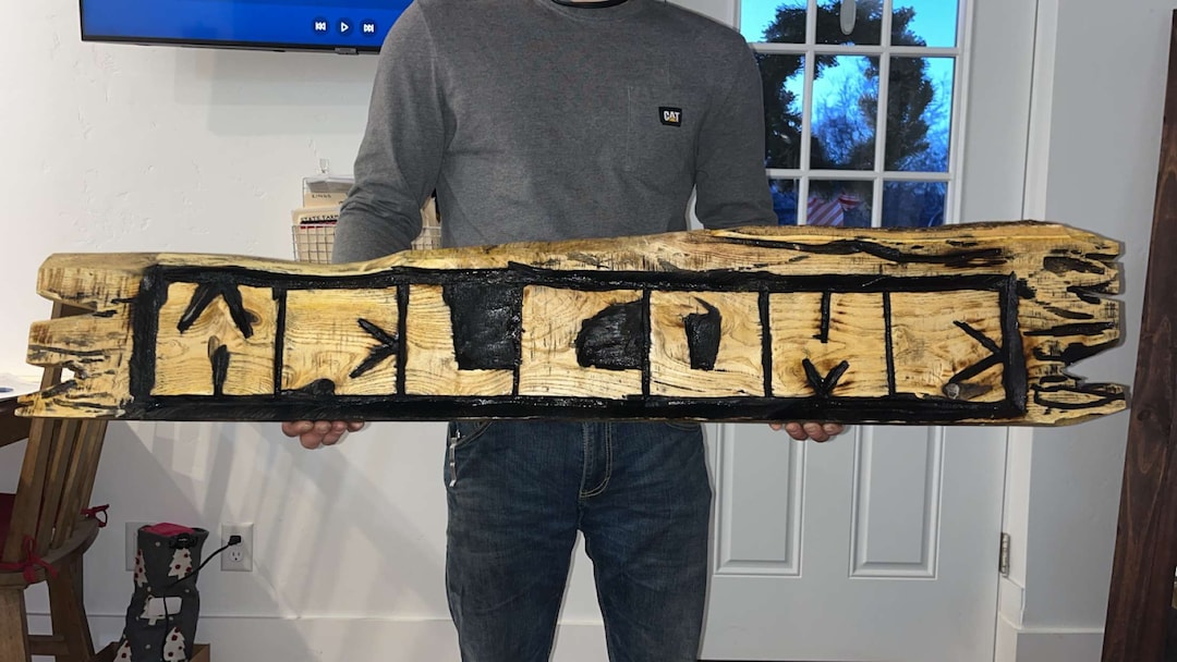 Log Cabin Welcome Sign - Etsy