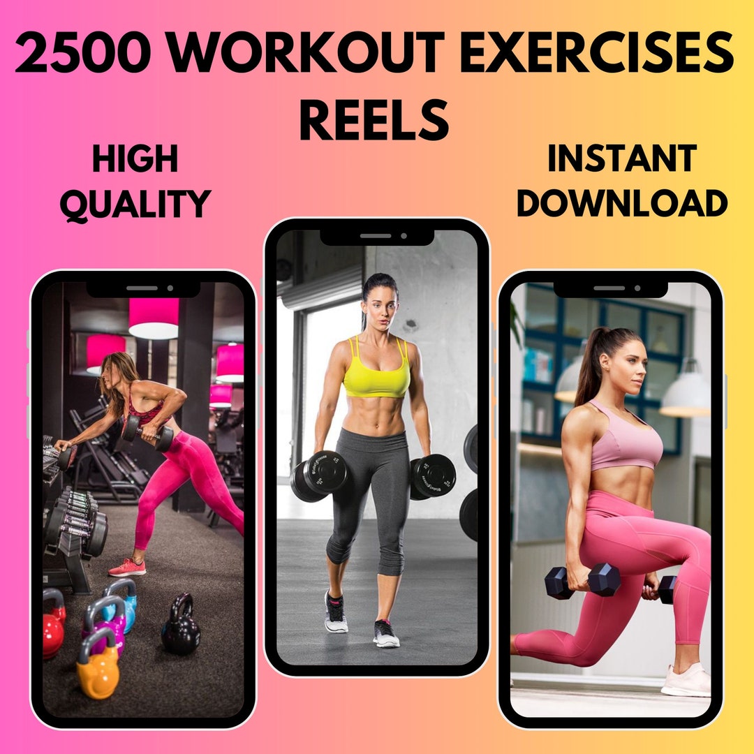 2500 Women Workout and Gym Exercises Reels,high Quality Clips,for All ...