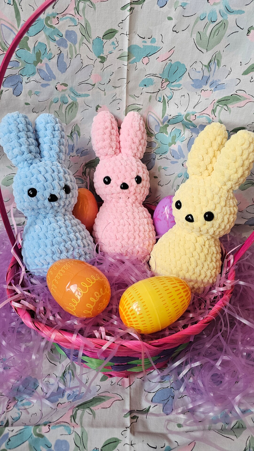 Bunny Peeps Plushie Crochet Easter Bunny Easter Basket Stuffer Easter ...