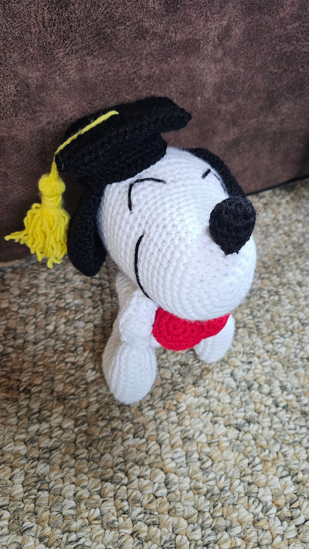Snoopy Crochet Plushie Graduation Snoopy Handmade Stuffed Animal ...