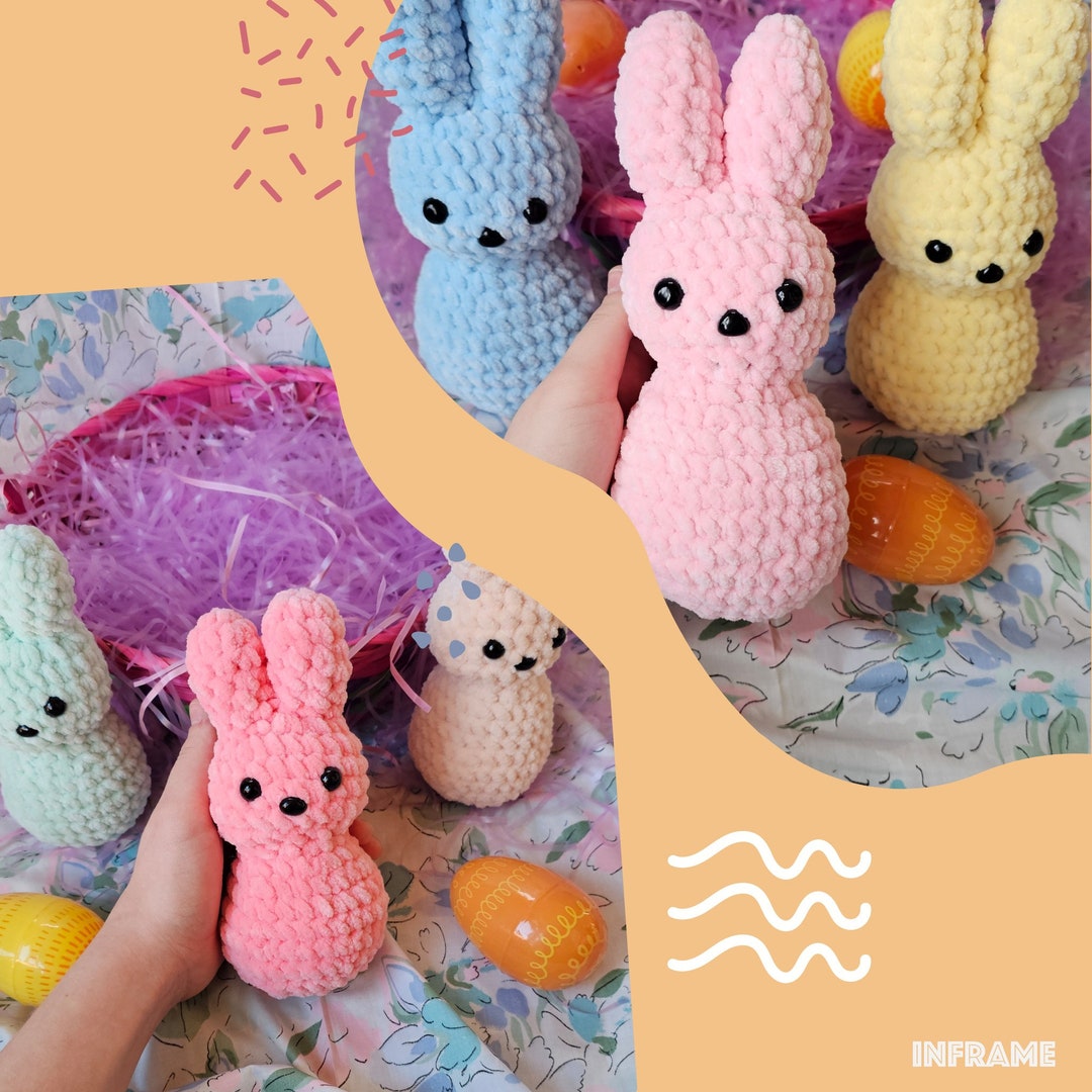 Crochet Bunny Peep PATTERN BUNDLE Small and Normal Bunny Peep Easter ...