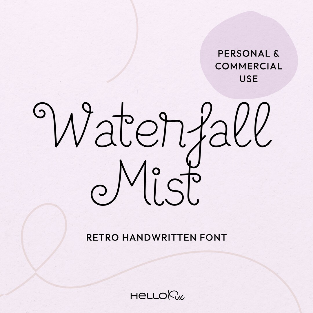 Waterfall Mist Font Handwritten Calligraphic Cute Cursive Bundle Font ...