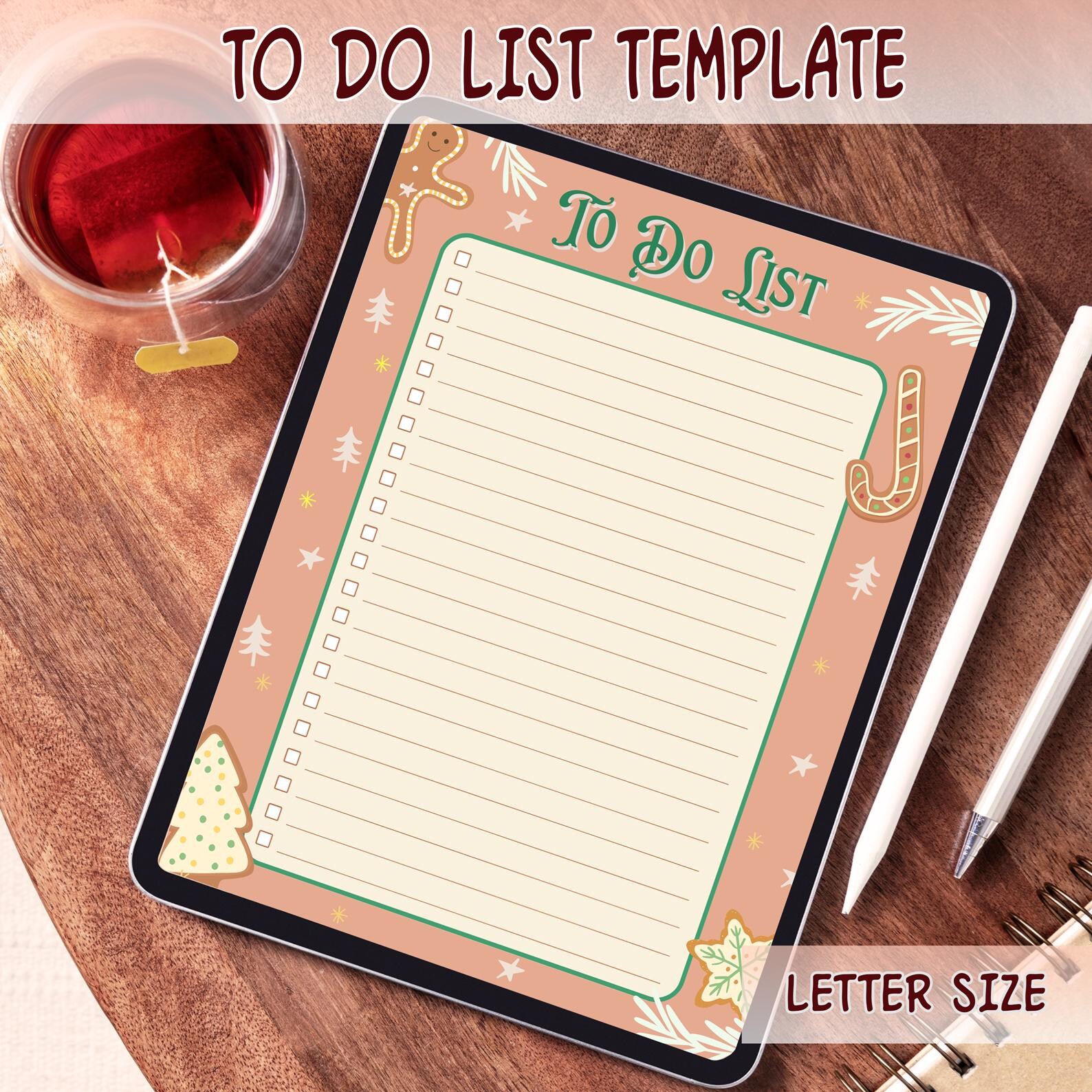 Cute Christmas to Do List Template, Christmas Gift List and Bucket List ...