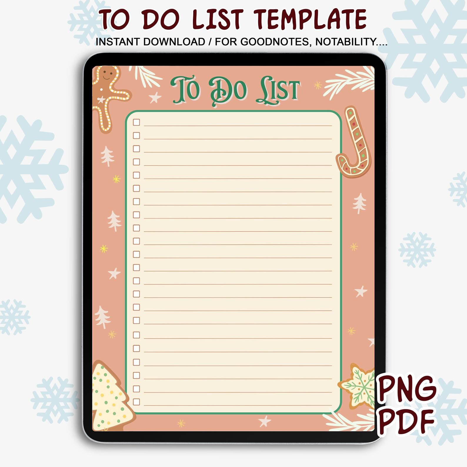 Cute Christmas to Do List Template, Christmas Gift List and Bucket List ...