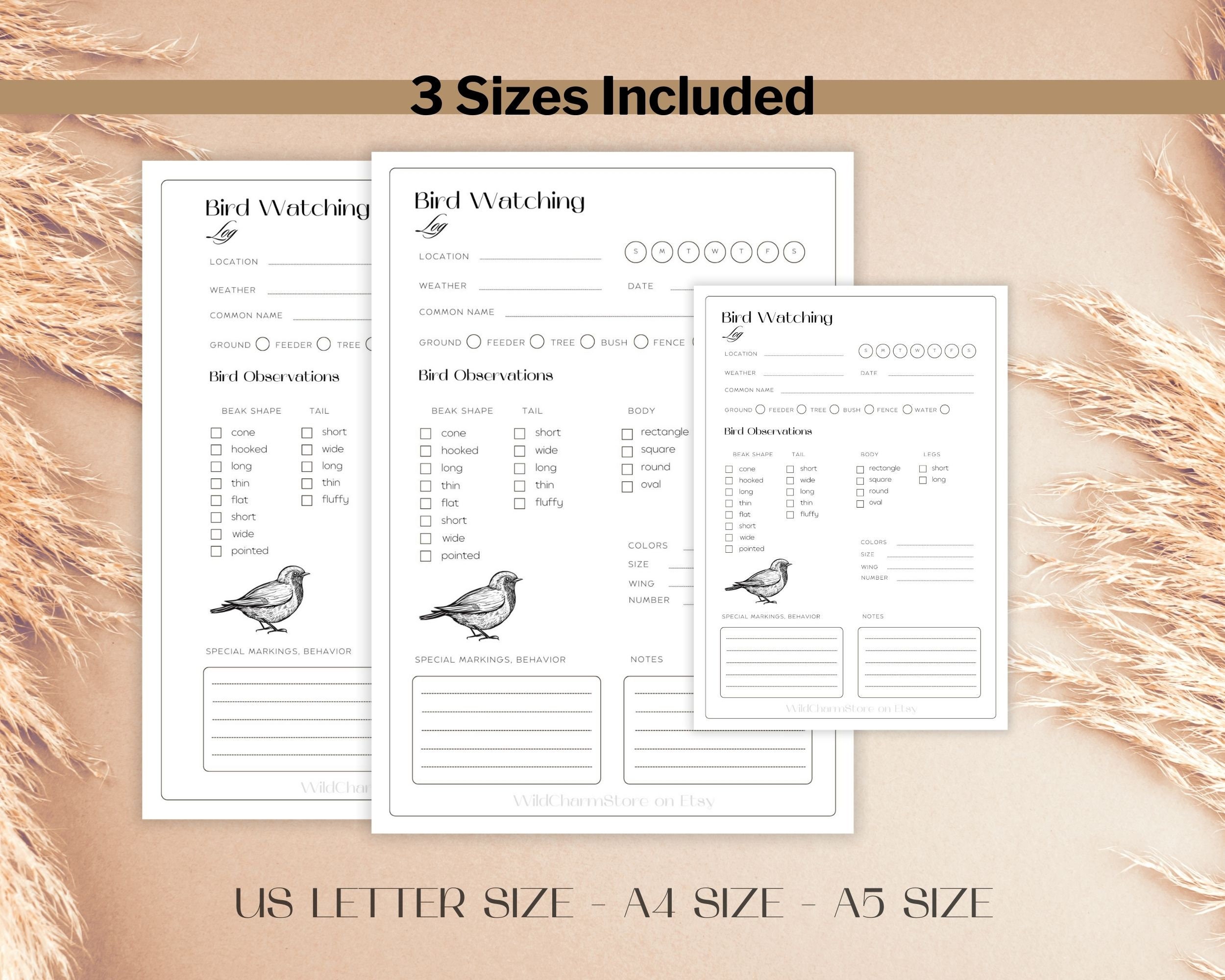 Bird Watching Log, Backyard Birding, Homeschool Bird Logbook, Bird ...