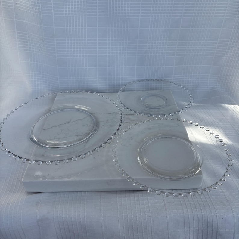 Vintage Imperial Glass Candlewick Plate, Beaded Rim Dinnerware - Etsy