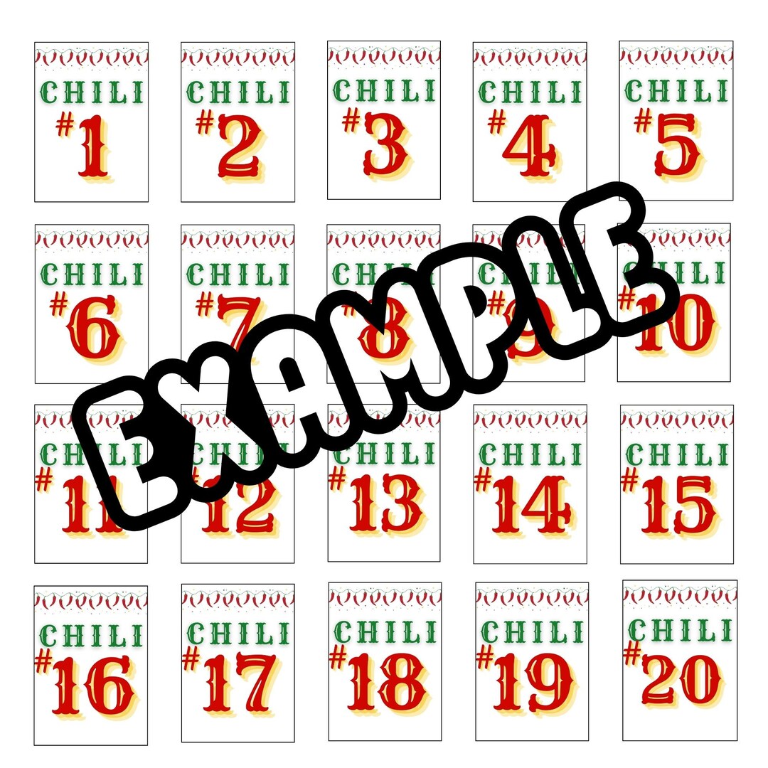 Chili Cookoff Numbers - Etsy