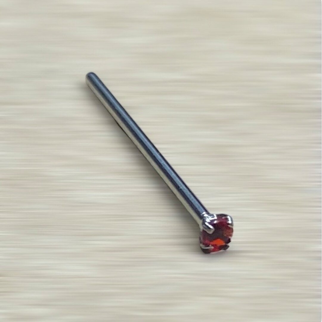 Ruby Red CZ Nose Pin: 18g Surgical Steel Bendable Labret Bar - Etsy