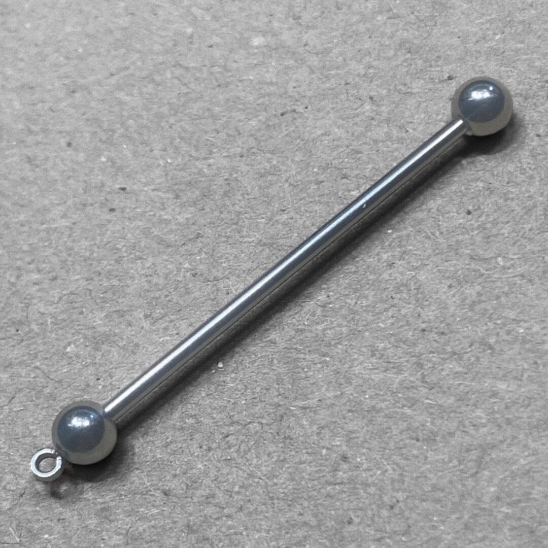 14g External Thread Industrial Barbell W/ Loop to Add Charms or Dangles 316L Surgical Steel Body ...