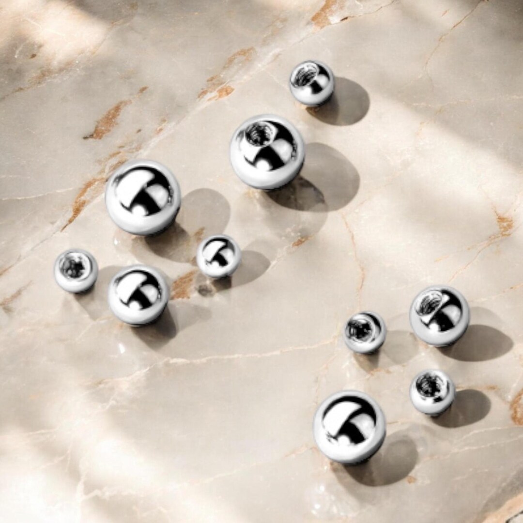 Set of 2 Ball Ends - Choose Diameter 14g 12g 10g 8g Barbell Nut - Etsy