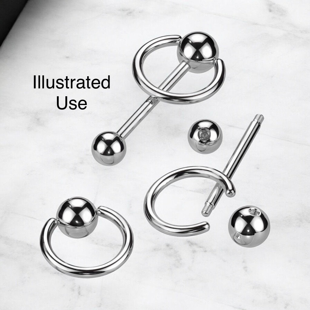Slave Ring End for 14G to 8G Barbell Labret Belly Button VCH PA Tongue ...