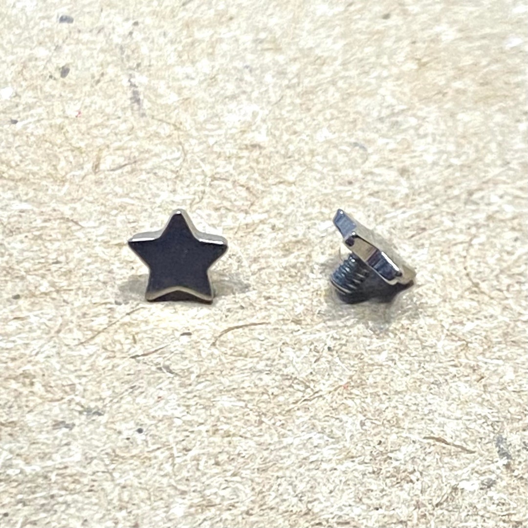 Set of STAR Tops - TITANIUM Ends for 14g 12g Barbells - Internally ...