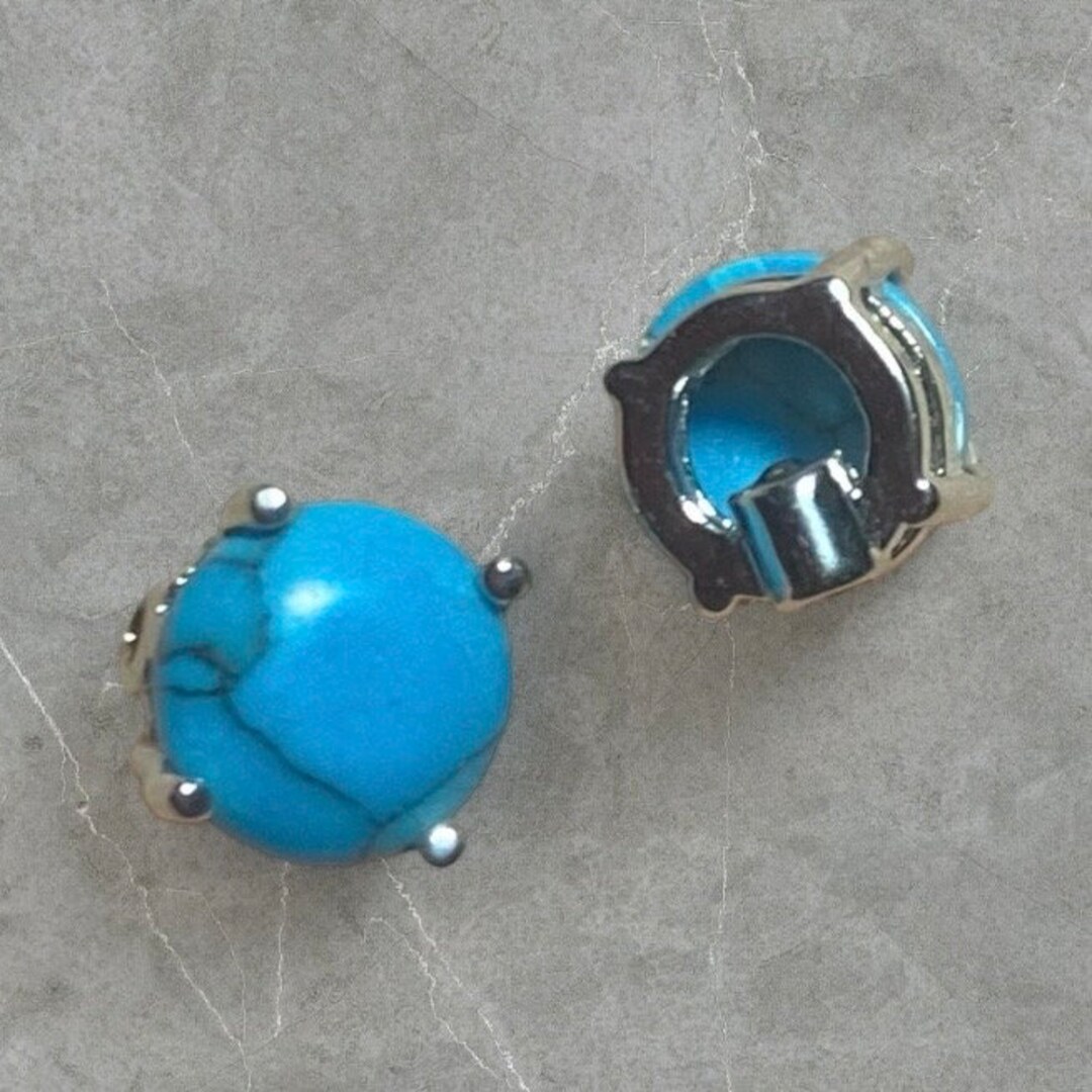 TURQUOISE Gemstone 7mm Ball Ends for 14g 12g 10g 8g Bars Barbell Nut - Etsy