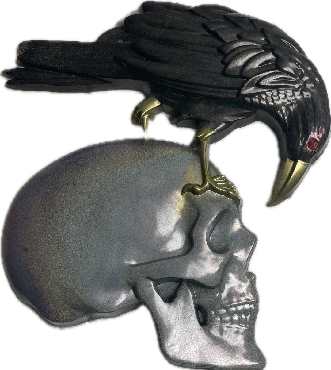 Skull With Raven Wall Hanging - Etsy