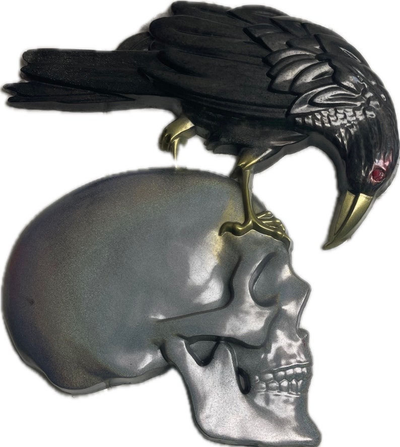 Skull With Raven Wall Hanging - Etsy
