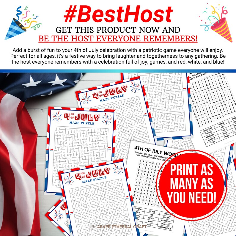 Maze Puzzle, 4th of July Printable Maze Game, Labyrinth Game ...