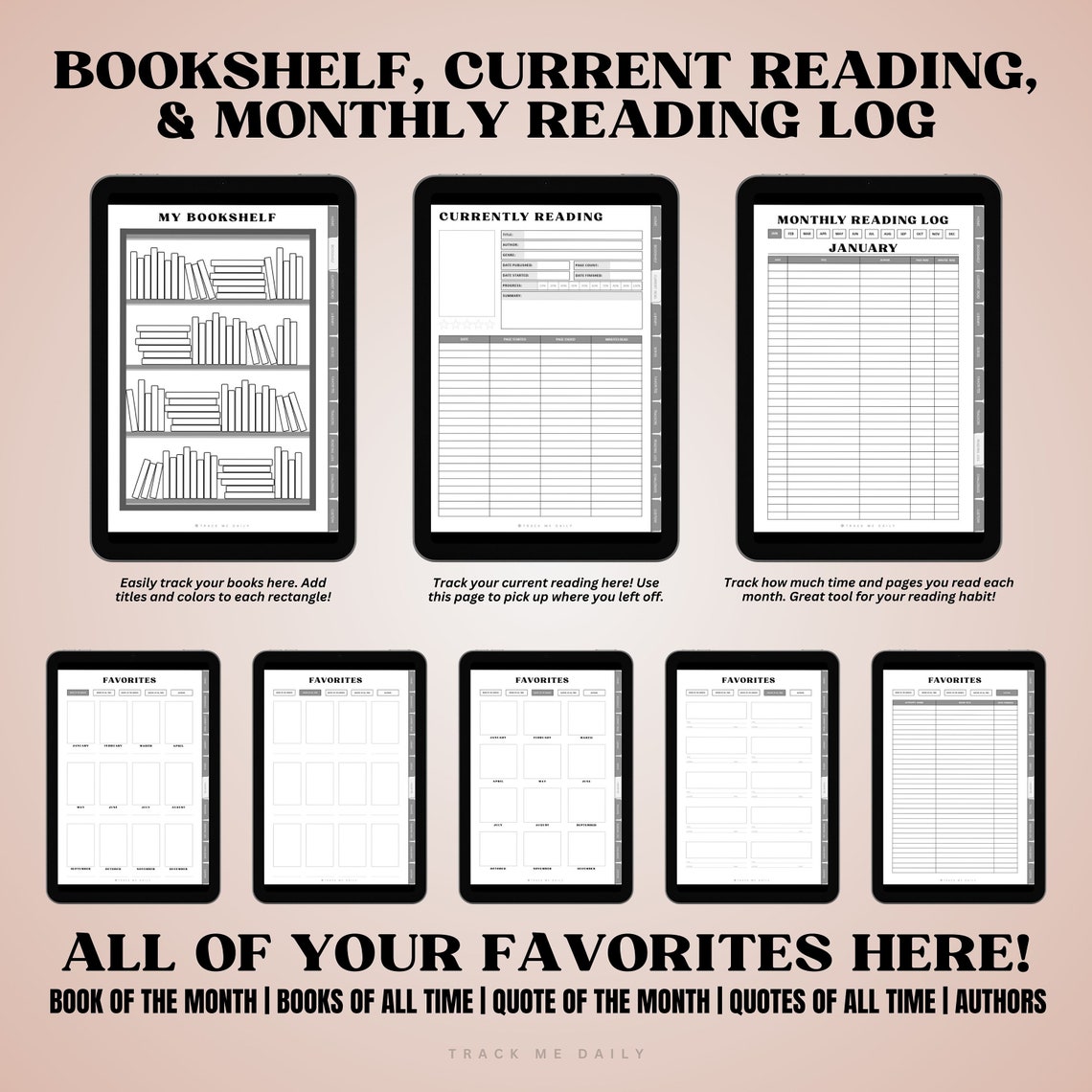 Digital Reading Journal, Reading Tracker Goodnotes Planner, Book Review ...