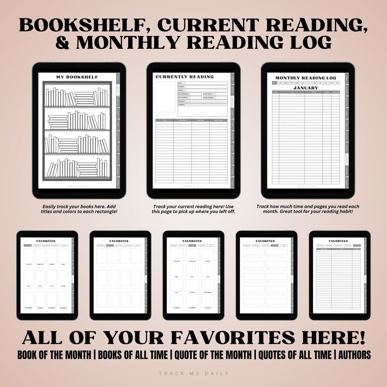 Digital Reading Journal, Reading Tracker Goodnotes Planner, Book Review ...