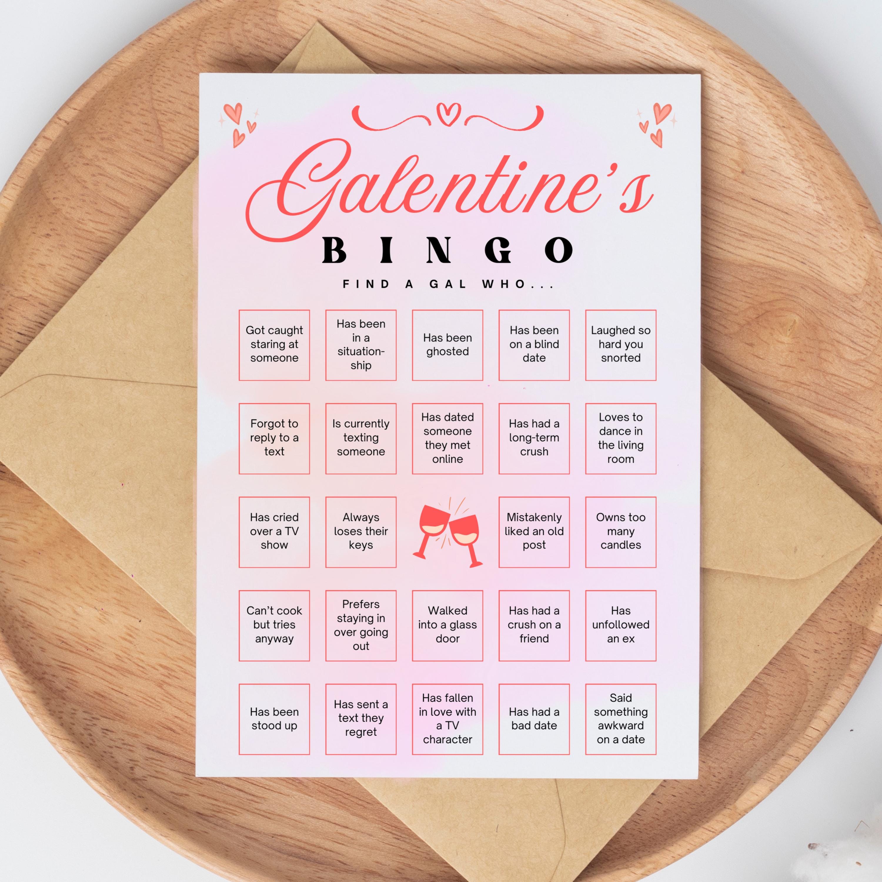 Galentines Day Bingo, Galentines Invitation, Galentines Day Card ...