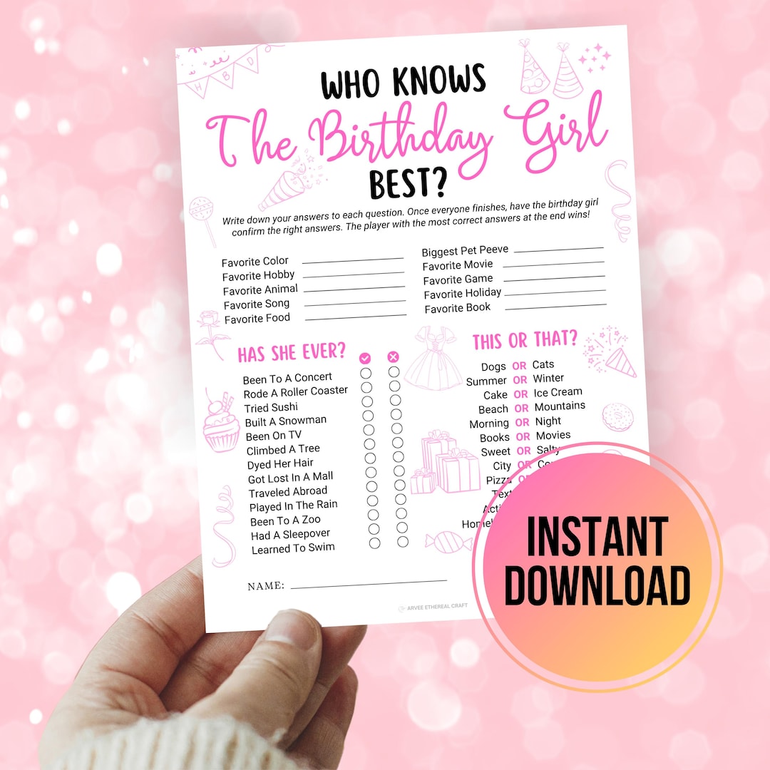 How Well Do You Know the Birthday Girl, Who Knows the Birthday Girl ...