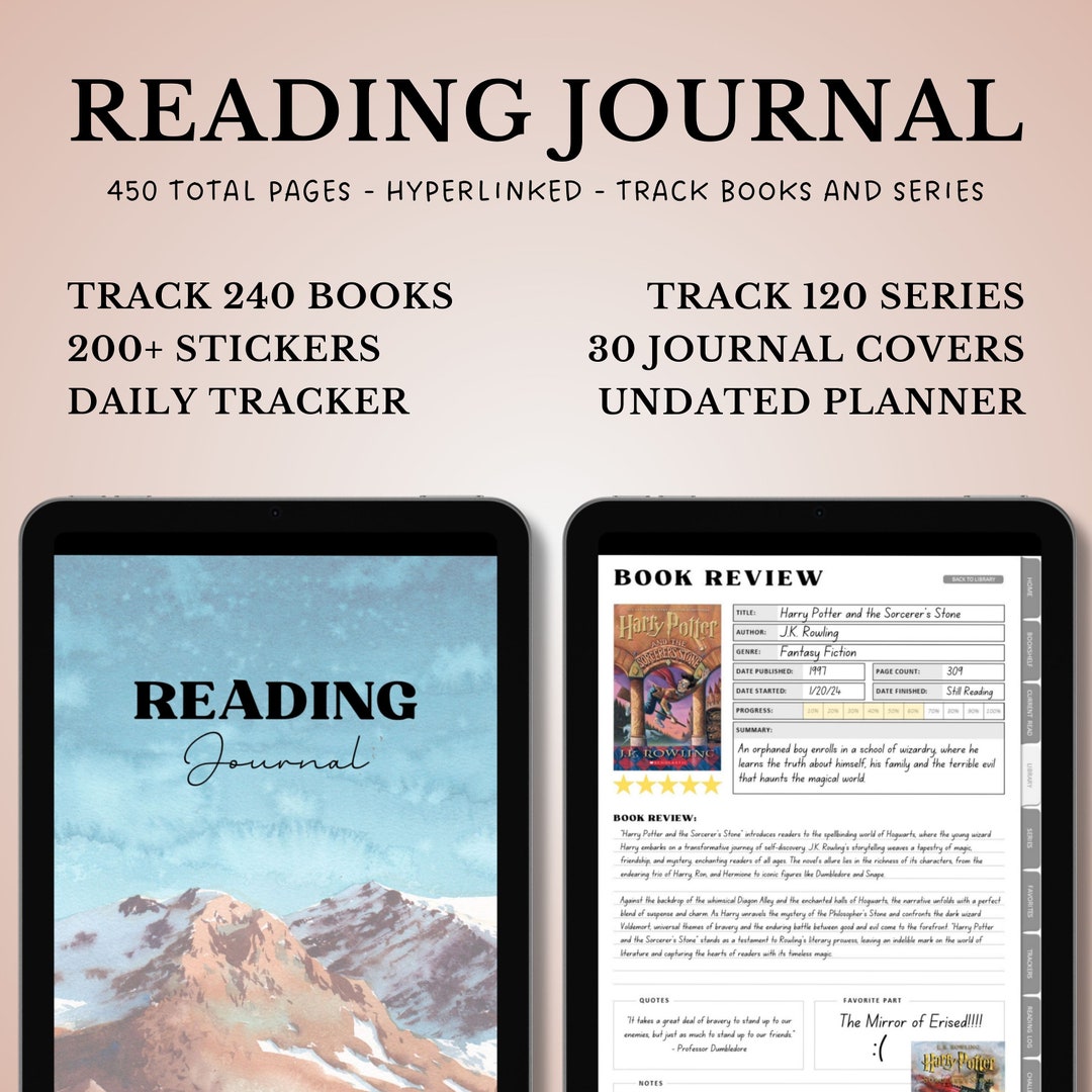 Digital Reading Journal, Reading Tracker Goodnotes Planner, Book Review ...