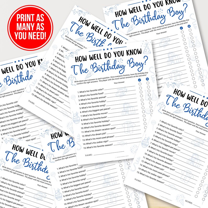 How Well Do You Know the Birthday Boy Game, Who Knows the Birthday Boy ...