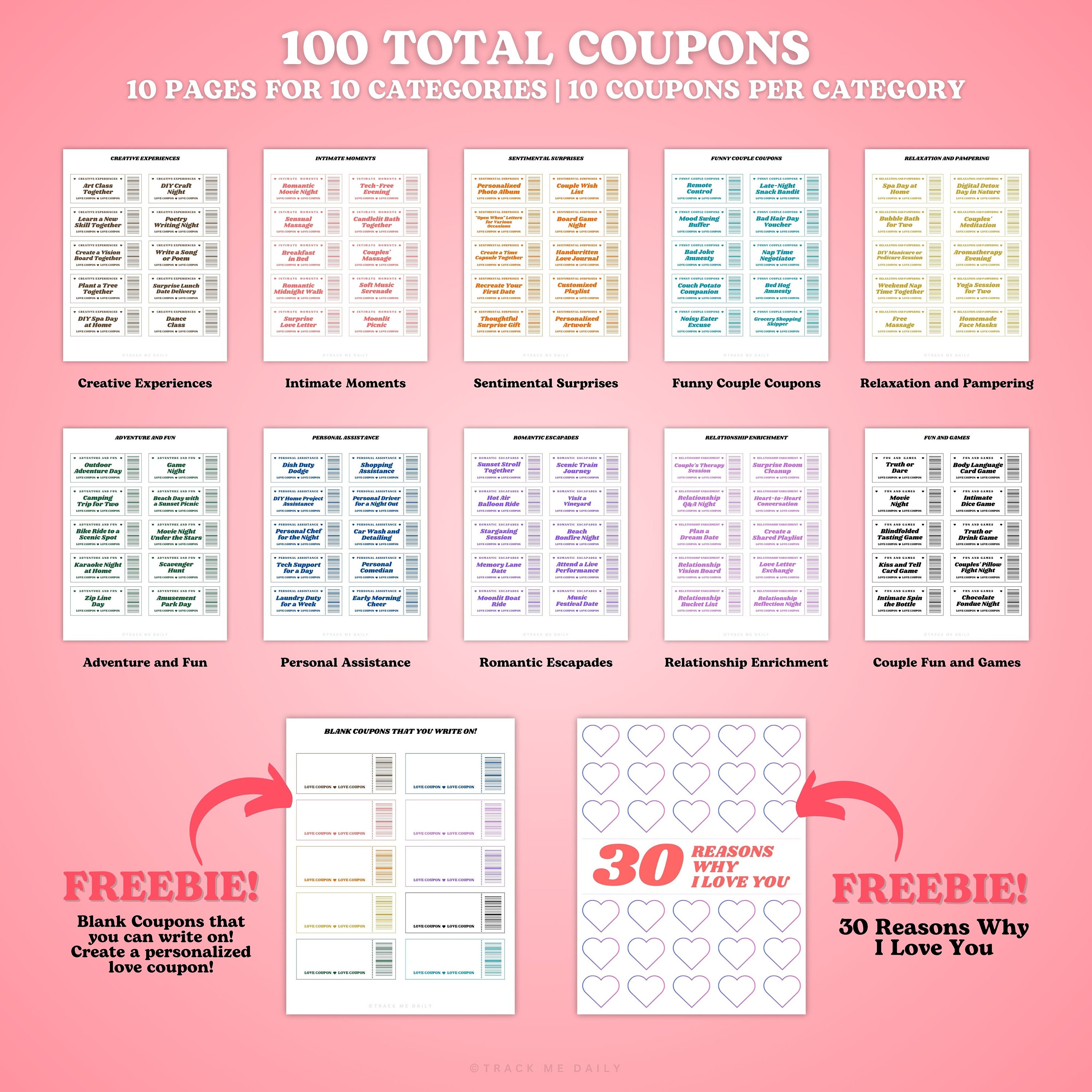 Love Coupons Printable, Editable Canva Template, Valentines Day Coupon ...