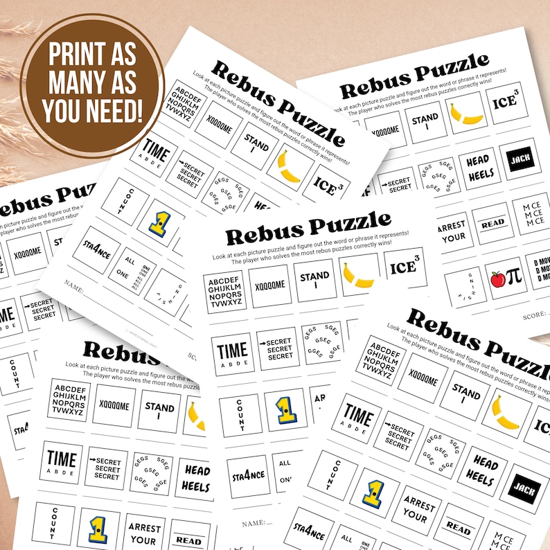 Office Party Games, Rebus Puzzles, Printable Rebus Game, Picture Puzzle ...