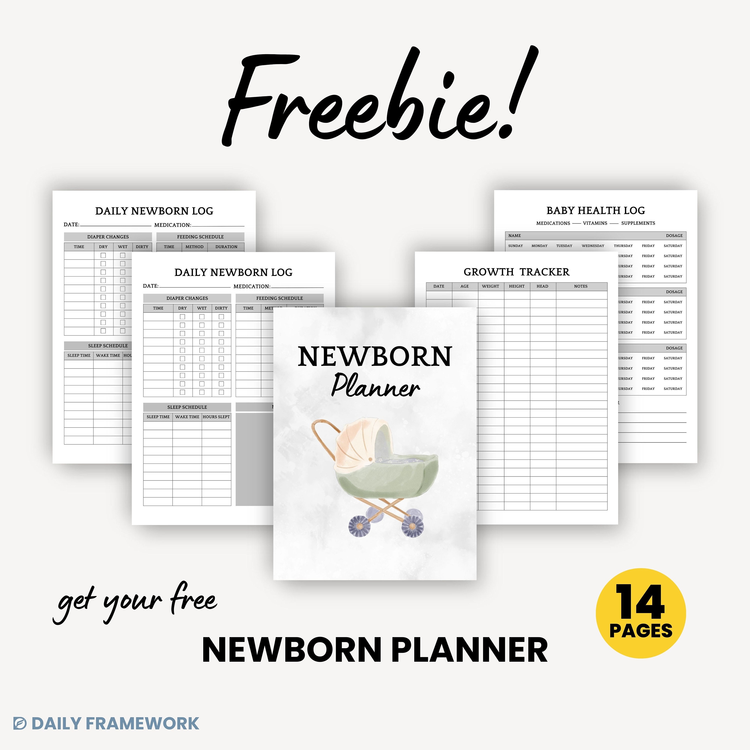 Baby Memory Book, Pregnancy Journal, Printable Growth Chart, Birth Plan ...