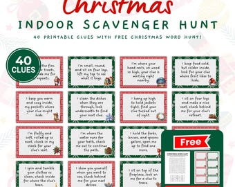 Christmas Scavenger Hunt, Indoor Christmas Treasure Hunt Kids, Family ...