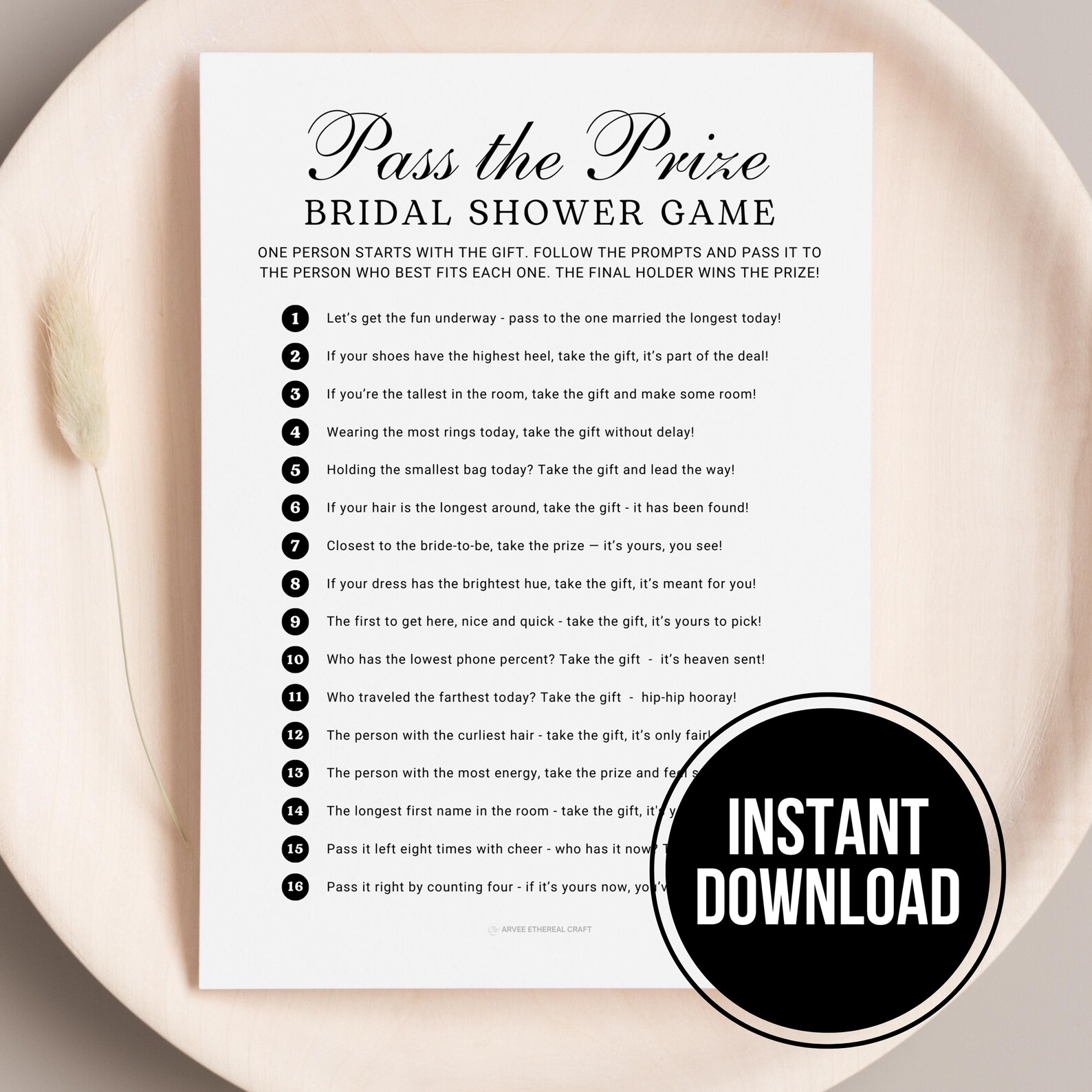 Pass the Prize Bridal Shower Games, Pass the Parcel, Pass the Gift ...