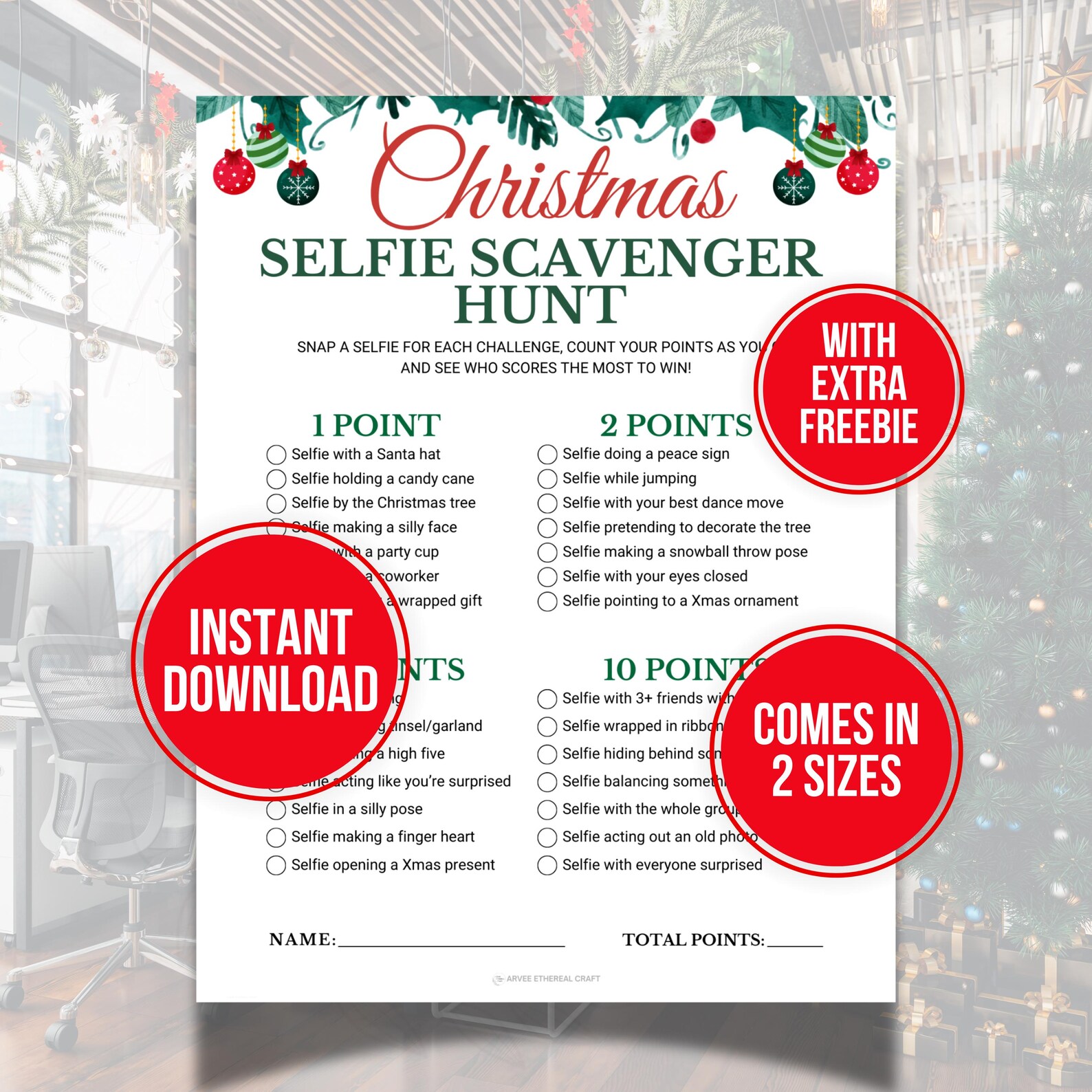 Printable Selfie Scavenger Hunt, Picture Photo Scavenger Hunt, Selfie ...