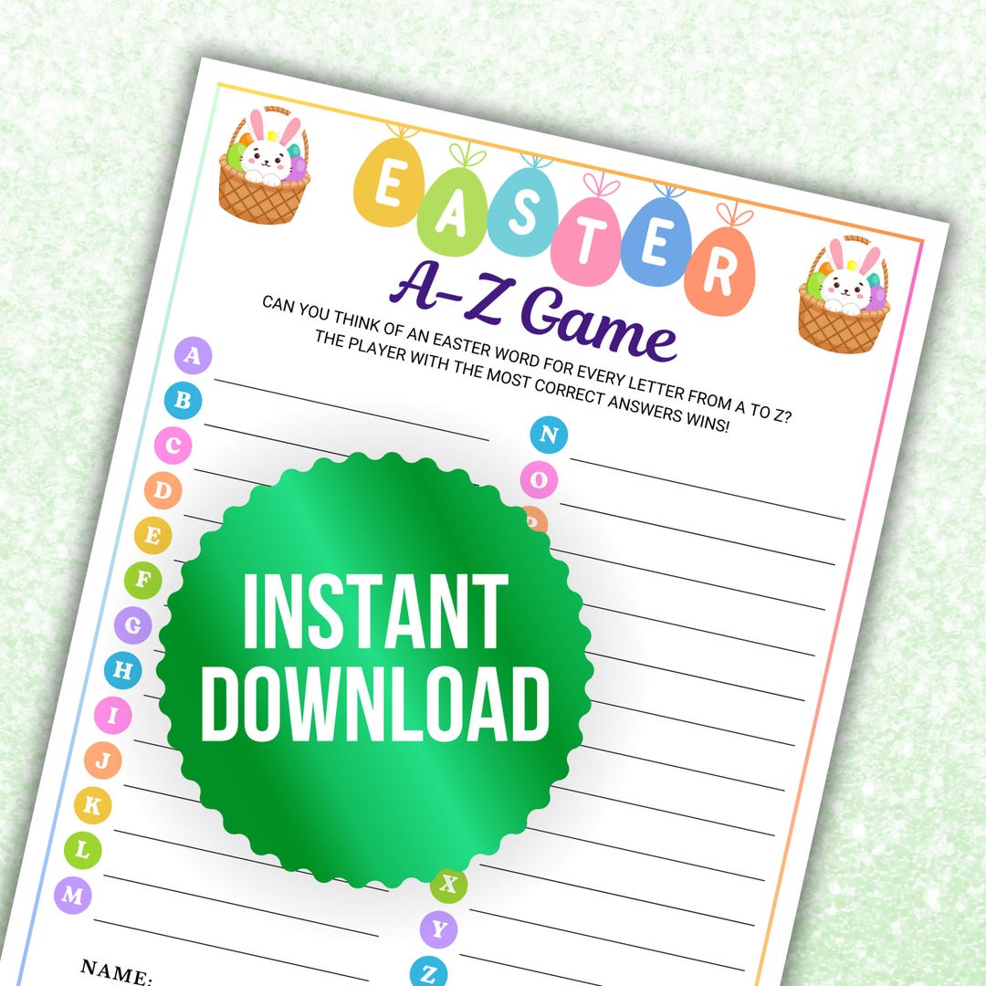A to Z Game, Printable A-Z Game, Alphabet Game, ABC Games, Easter A-Z ...