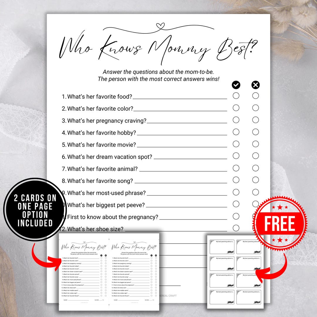 Who Knows Mommy Best Baby Shower Games, Printable How Well Do You Know ...