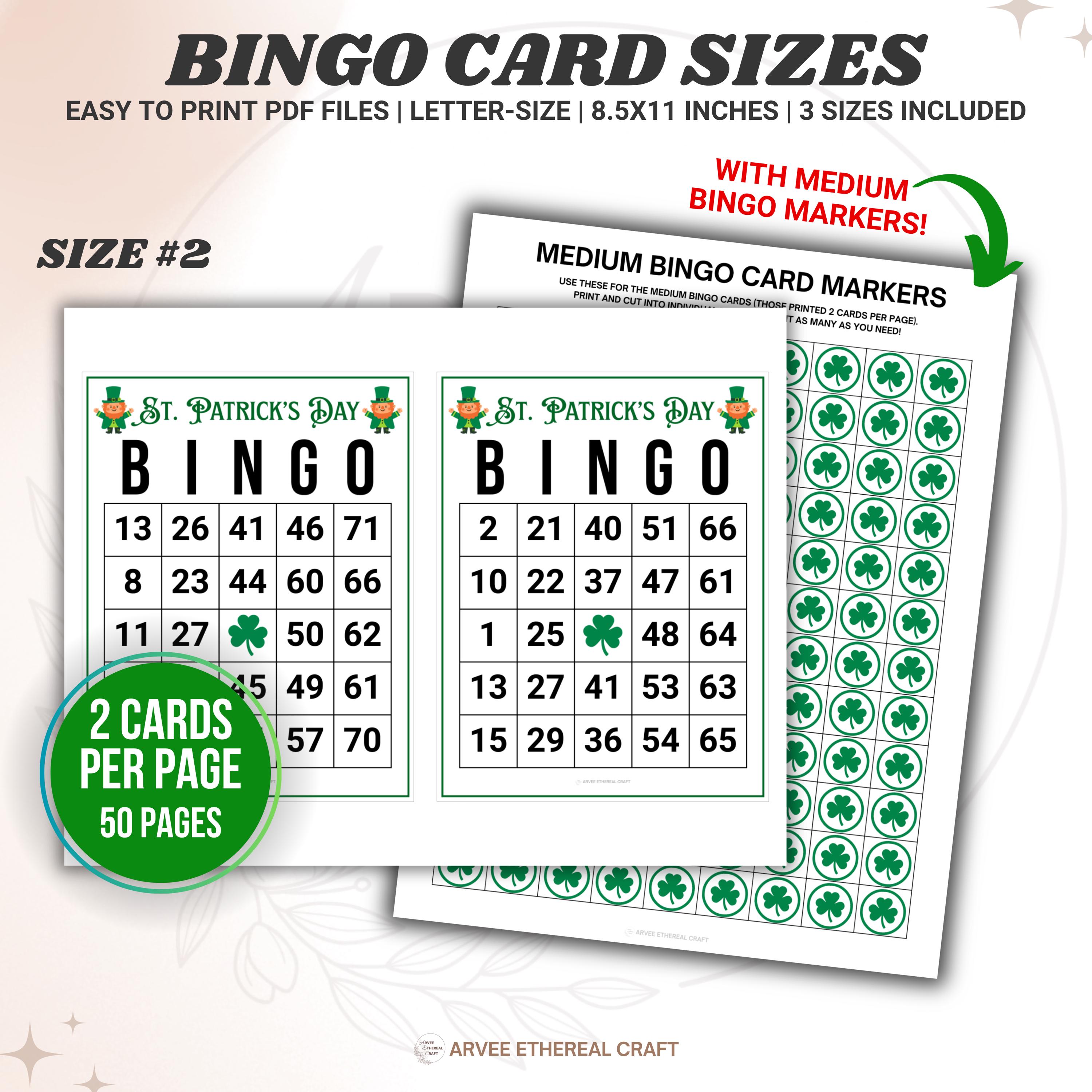 St Patricks Day Bingo Cards Game, Printable 100 Bingo Cards, Holiday ...