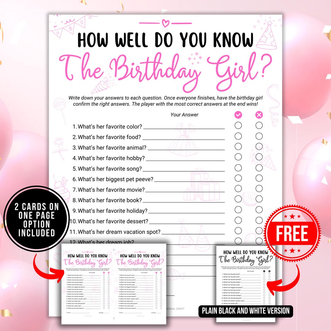 How Well Do You Know the Birthday Girl, Who Knows the Birthday Girl ...