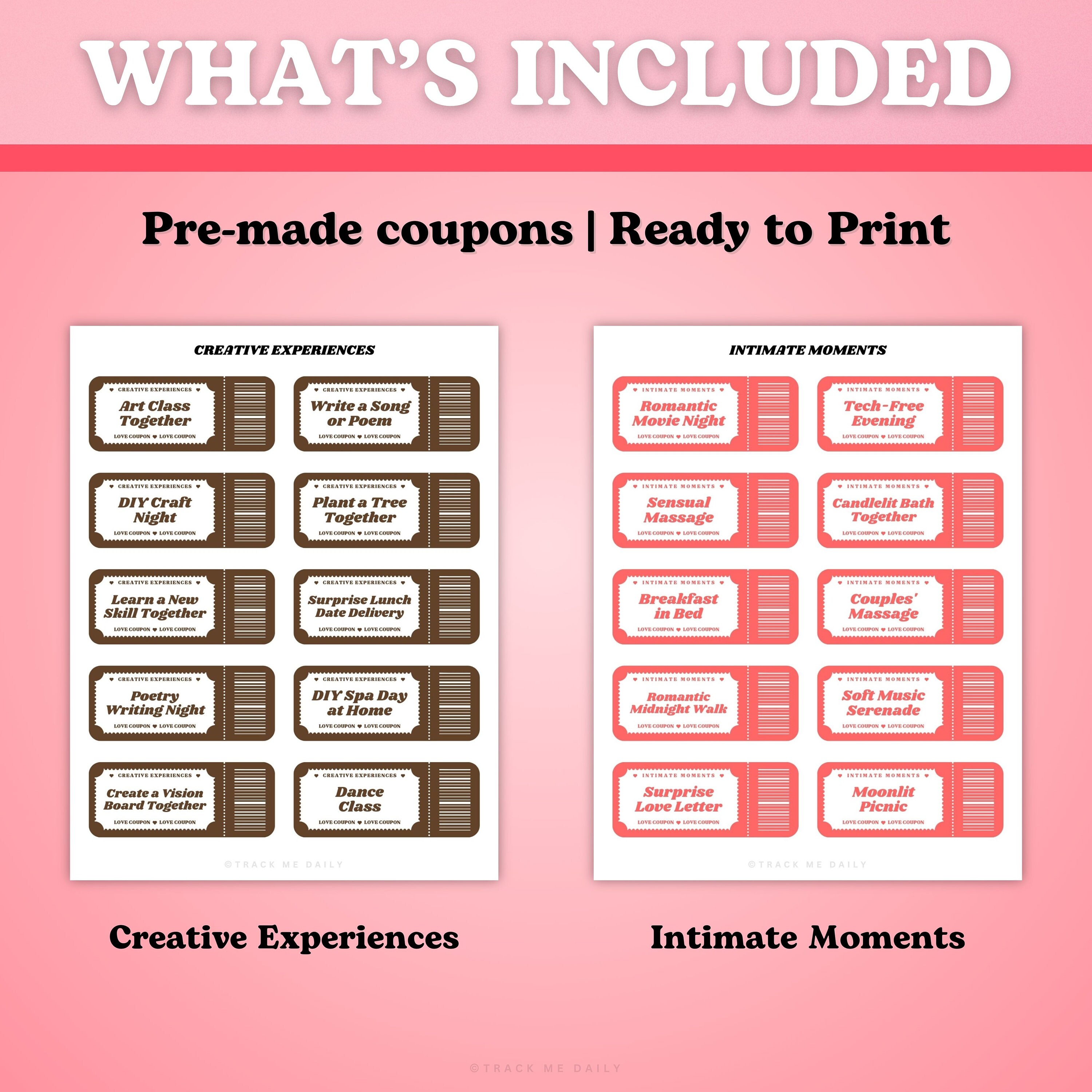 Love Coupons Printable, Editable Canva Template, Valentines Day Coupon ...