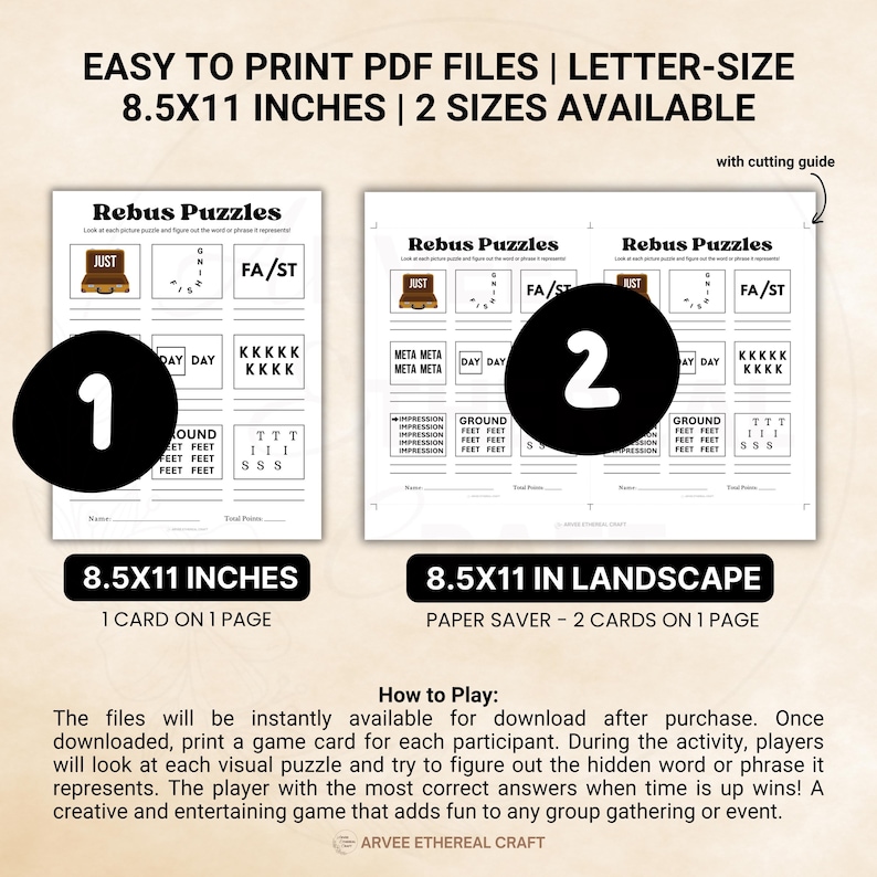 Printable Rebus Puzzles Game, Picture Puzzle Quiz, Rebus Games, Family ...